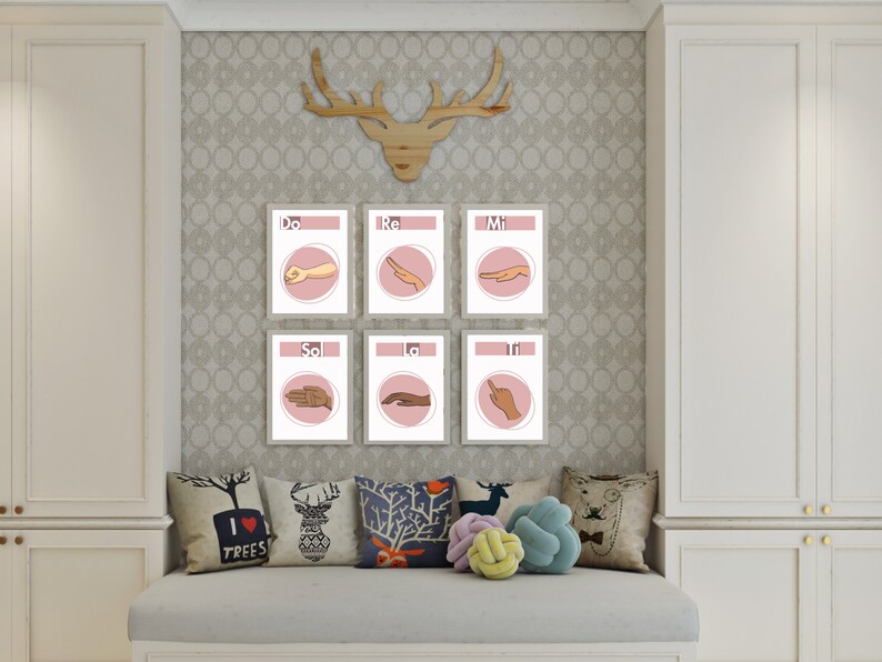 Solfege Hand Signs Poster Set of 8, Music Class Poster, Elementary ...