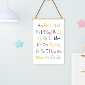 Rainbow Alphabet Poster ABC Print Printable Educational Wall Art Kid ...