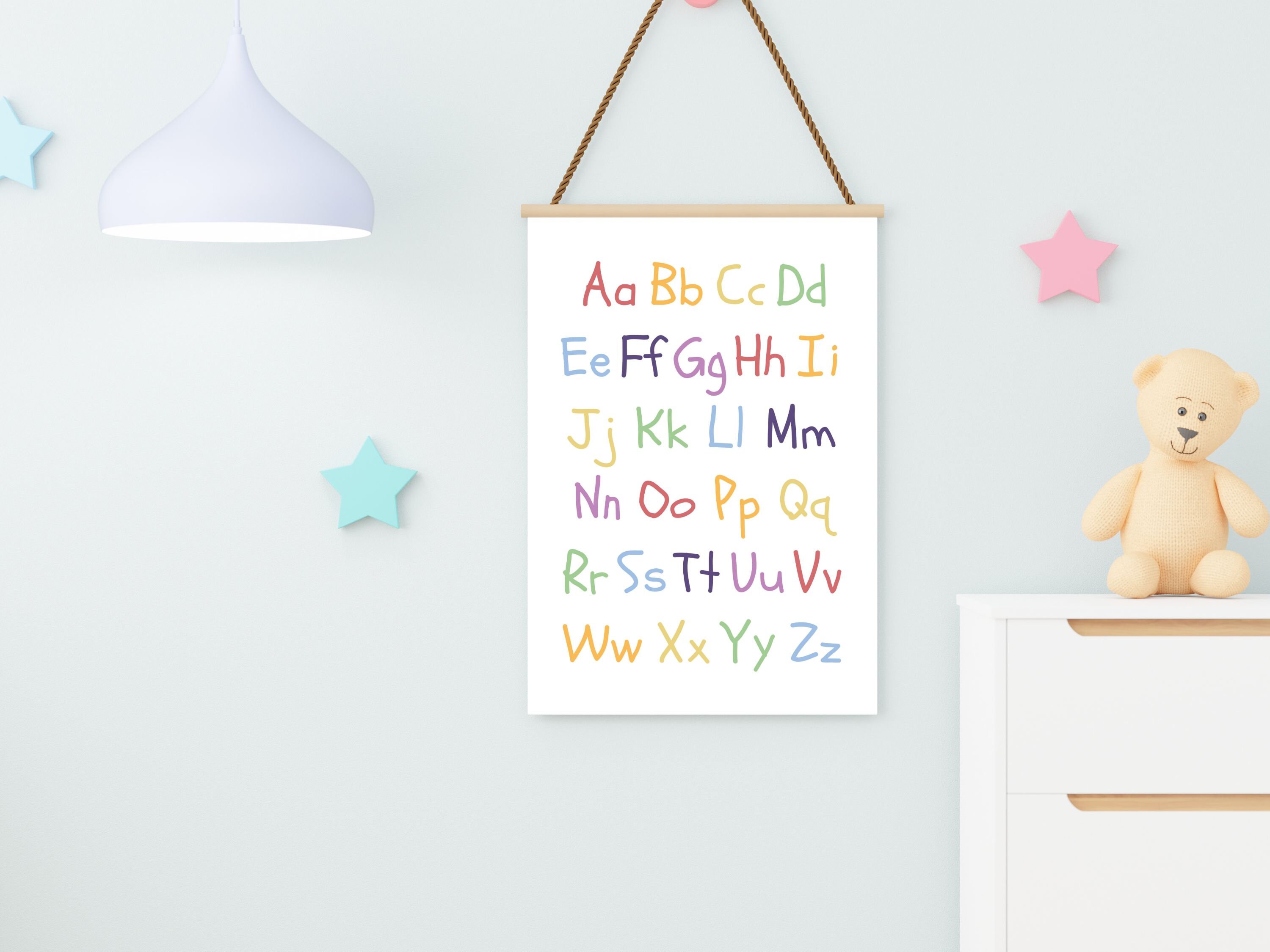 Rainbow Alphabet Poster ABC Print Printable Educational Wall Art Kid ...