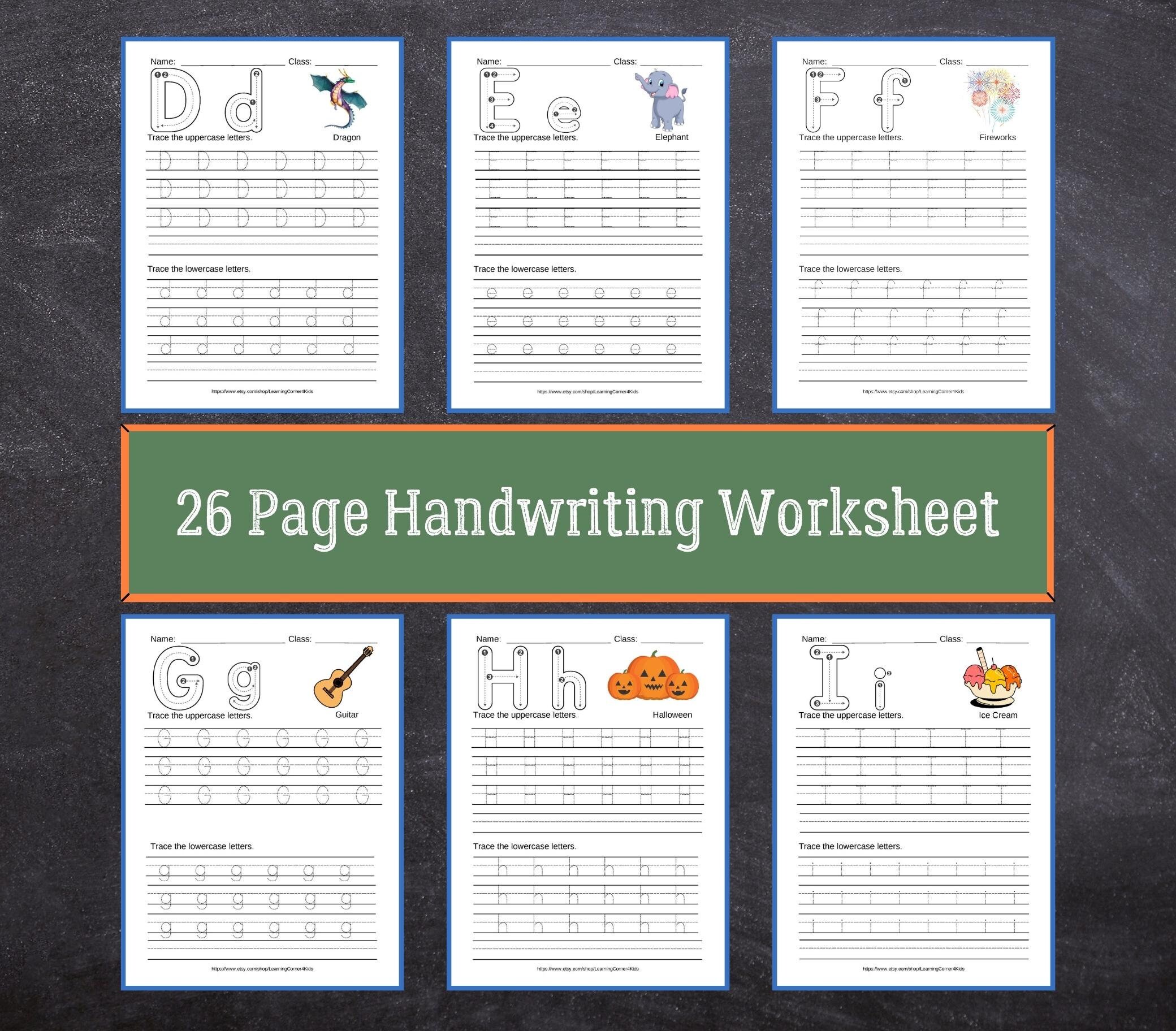 Handy Letter Worksheets Set: Learn, Trace, and Write Perfect for ...