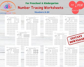 Tracing Numbers 1 10 Worksheets for Kindergarten, Preschool Math ...