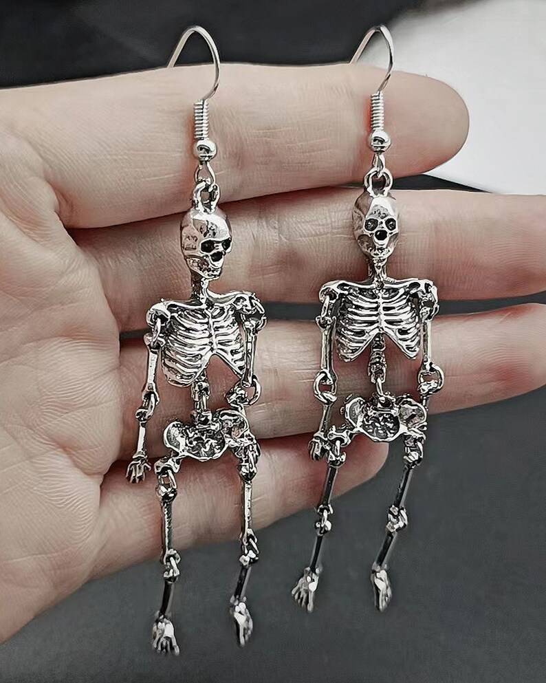 4 Pieces of Halloween Skeleton Goth Alloy Charms Pendant for Jewelry ...