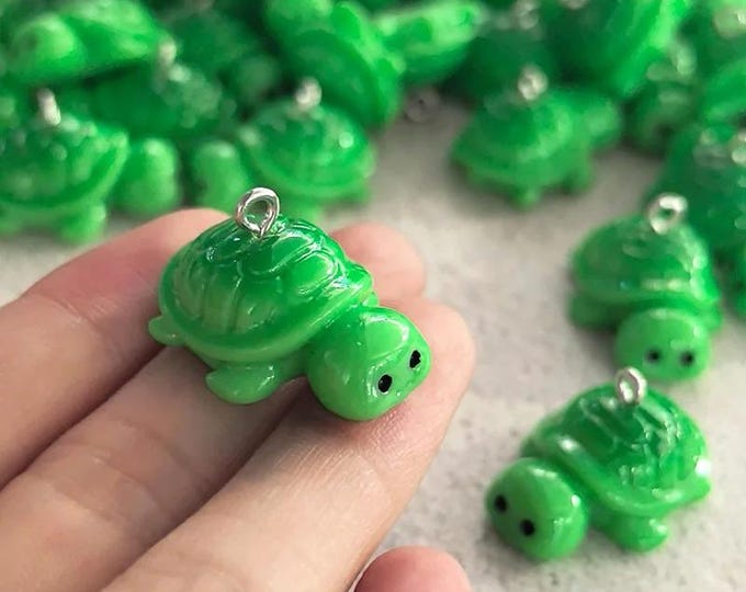 Chibi Happy Polymer Clay Sea Turtle Charm, Collectible Handmade Polymer ...