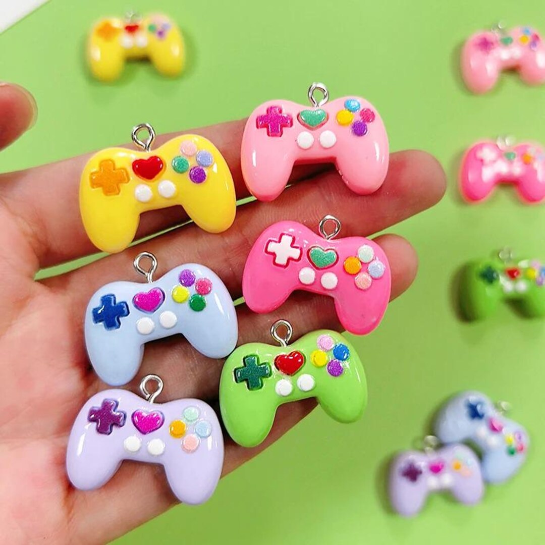 10 Psc of Colorful Game Controller Charms – Kawaii Gamer Pendants for ...
