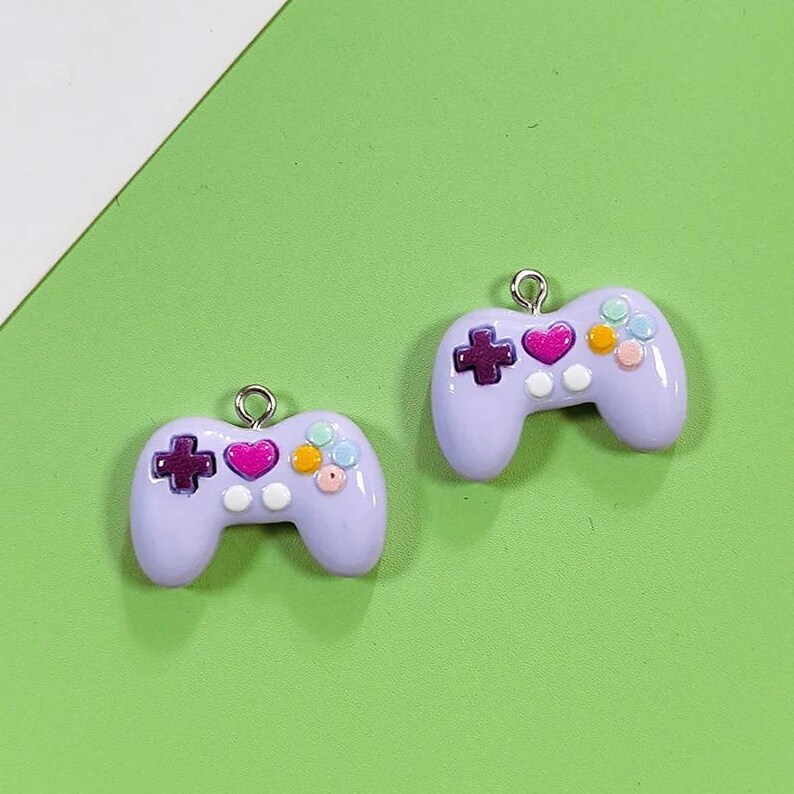 10 Psc of Colorful Game Controller Charms – Kawaii Gamer Pendants for ...