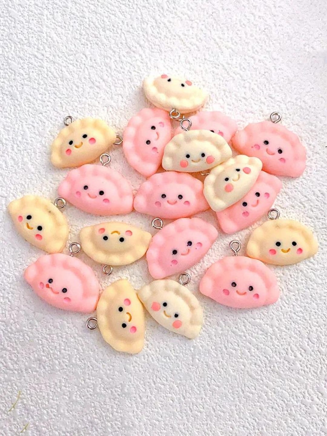 10 Pieces of Cute Kawaii Dumplings Food Resin Charms for Jewelry Making ...