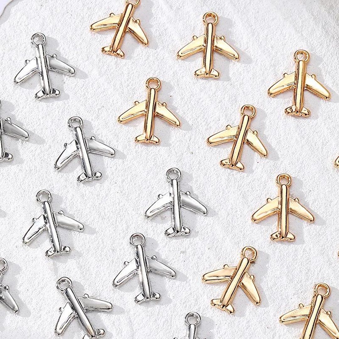 20 Pcs Airplane Charms, Travel Jewelry, Jet Plane Pendant, Pilot Gift ...