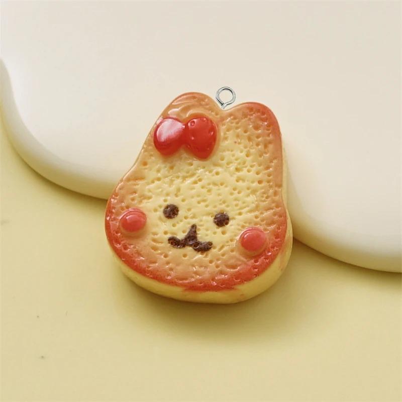 10 Pcs of Kawaii Toast Charms for Jewelry Making, Cute Animal Bread ...