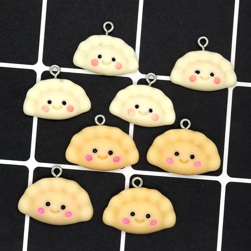 10 Pieces of Cute Kawaii Dumplings Food Resin Charms for Jewelry Making ...