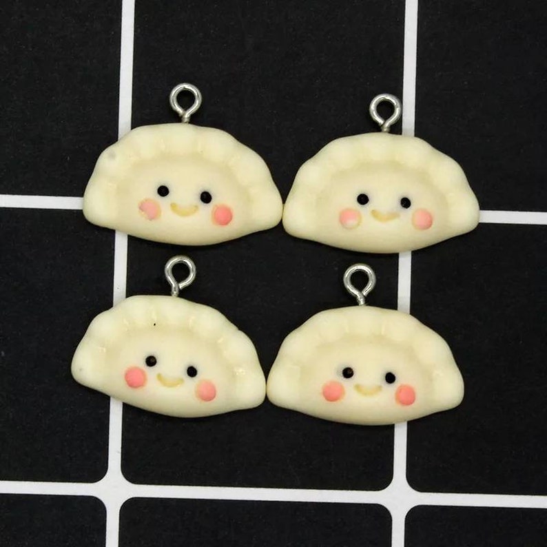 10 Pieces of Cute Kawaii Dumplings Food Resin Charms for Jewelry Making ...