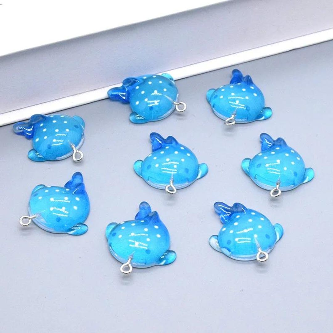 10 Pieces of Cute Whale Shark Fish Animal Resin Charms for Jewelry ...