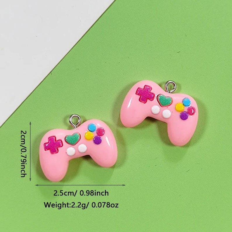 10 Psc of Colorful Game Controller Charms – Kawaii Gamer Pendants for ...