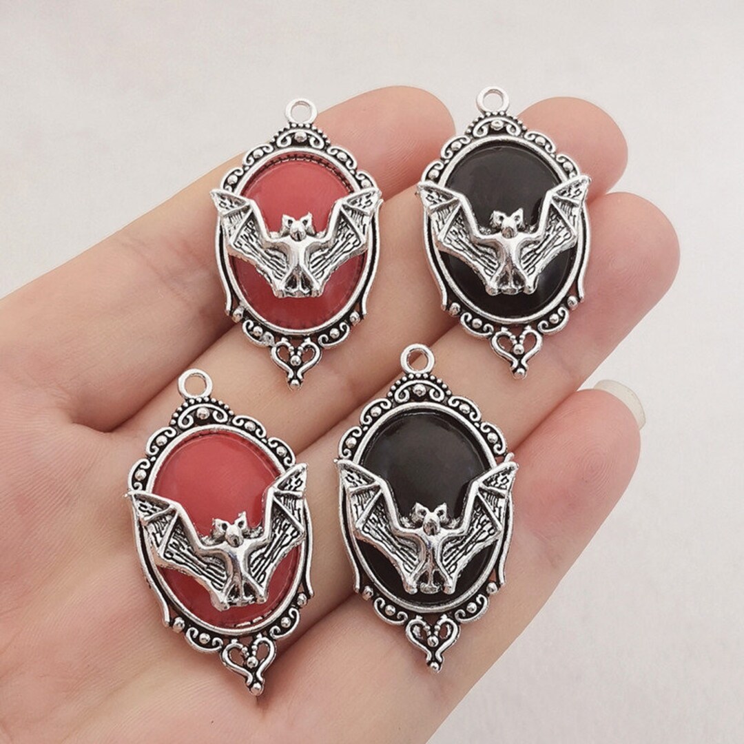 4 Pieces of Goth Vampire Bat Cameo Alloy Pendant for Jewelry Making - Etsy