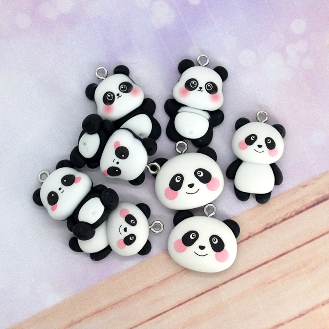10 Pieces of Cute Kawaii Panda Bear Animal Resin Charms for Jewelry Making - Etsy