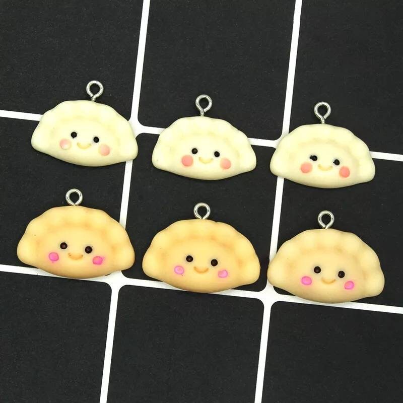 10 Pieces of Cute Kawaii Dumplings Food Resin Charms for Jewelry Making ...