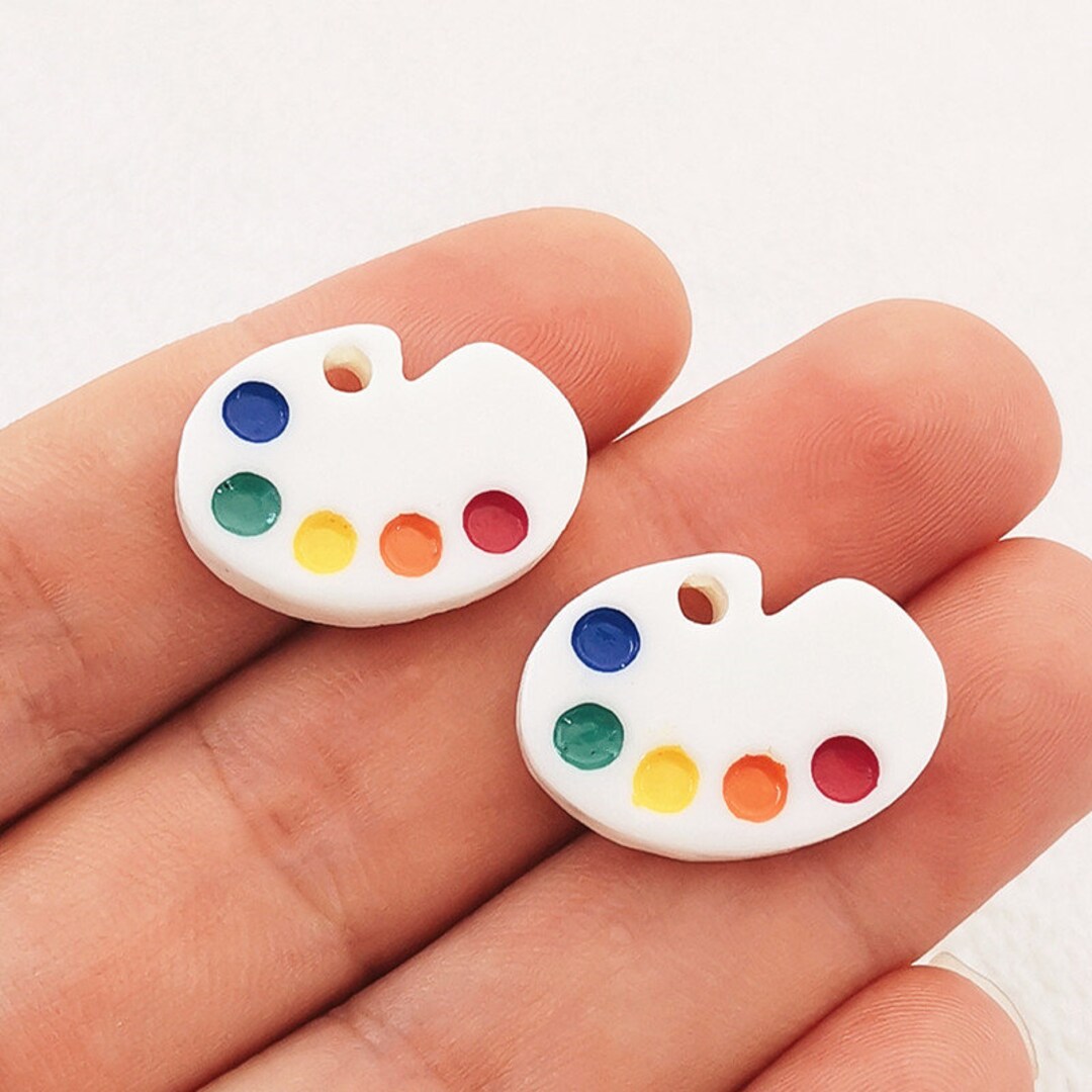 10 Pieces of Color Palette Painter Resin Charms for Jewelry Making - Etsy