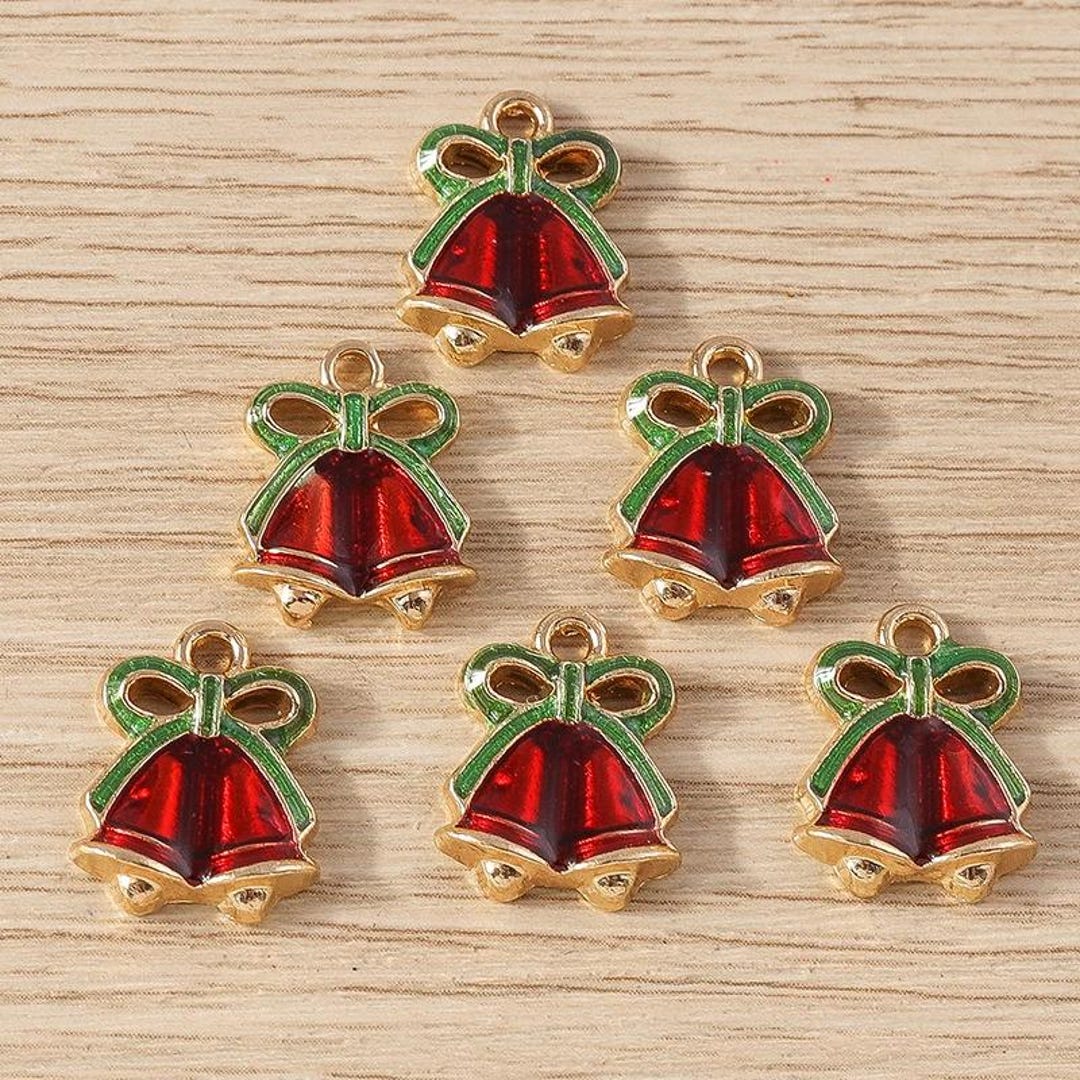 10 Pieces of Bell Christmas Charms for Jewelry Making - Etsy