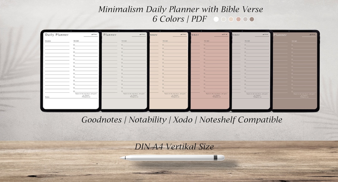 BIBLE VERSE Goal Setting Christian Daily PLANNER, Digital Download ...