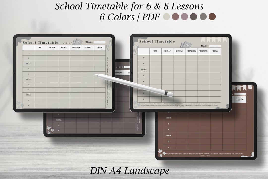 DIGITAL SCHEDULE for Pupils and Students - Organize Your School Day ...