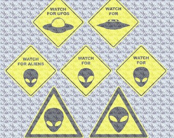 Grey Aliens Restricted Signs SVG PNG - Etsy