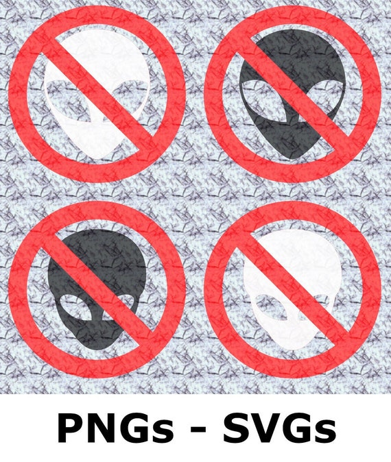 Grey Aliens Restricted Signs SVG PNG - Etsy