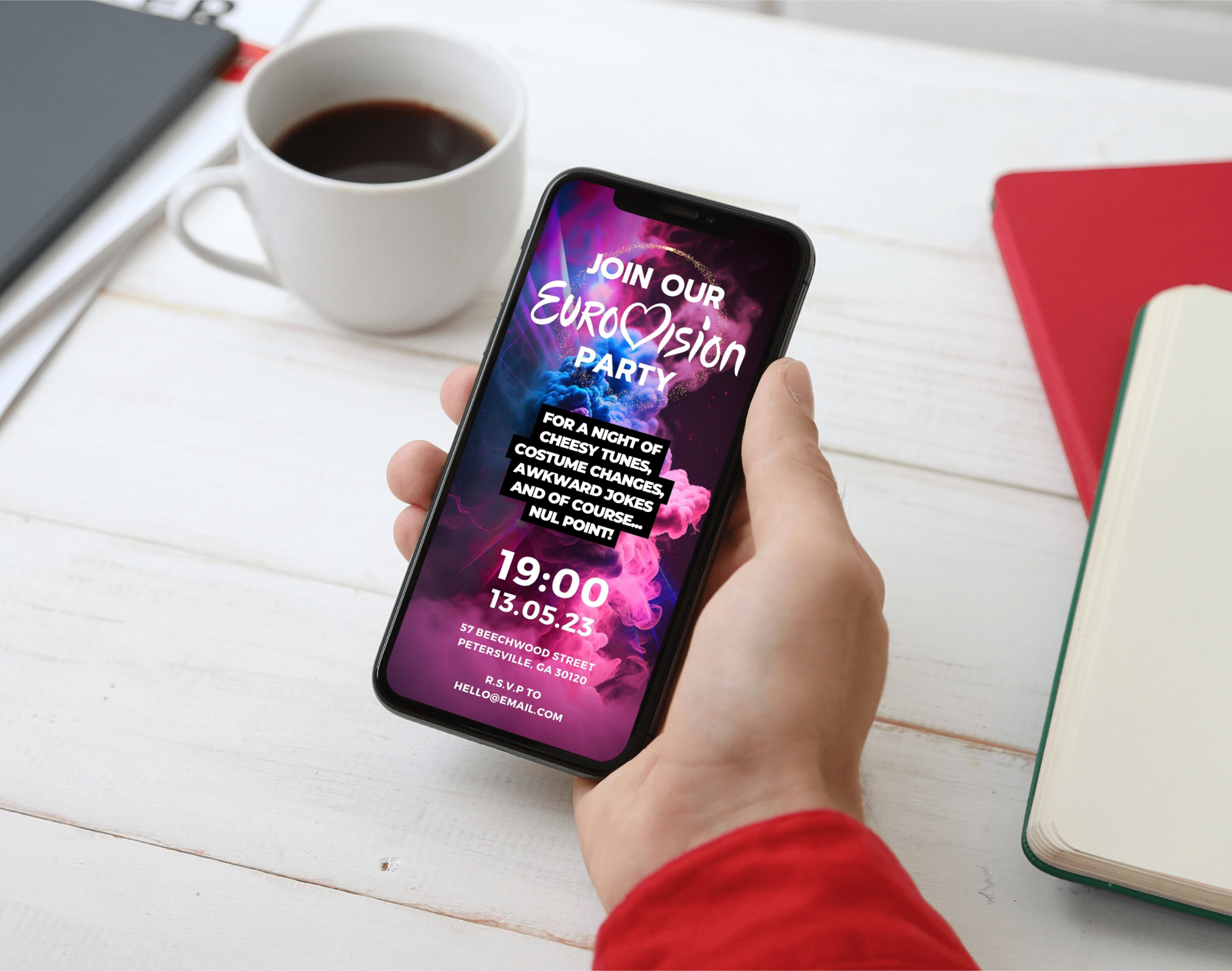 Eurovision Digital Party Invitation Template | Digital Invitation ...