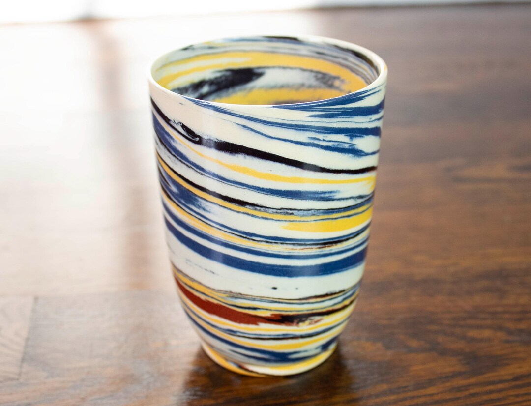 Vintage Desert Sands Pottery Swirled Glaze Tumbler Glass 4.5" - Etsy