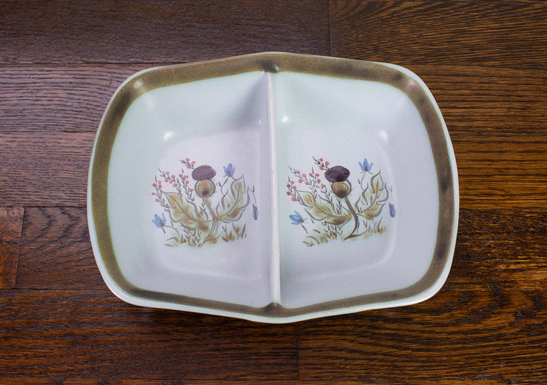 Vintage Buchan Stoneware Thistleware Divided Dish Made in Scotland M2M ...