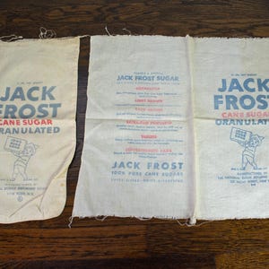 Vintage Jack Frost Brand Cane Sugar Cloth Sack Bag 5lb 10lb 25lb - Etsy