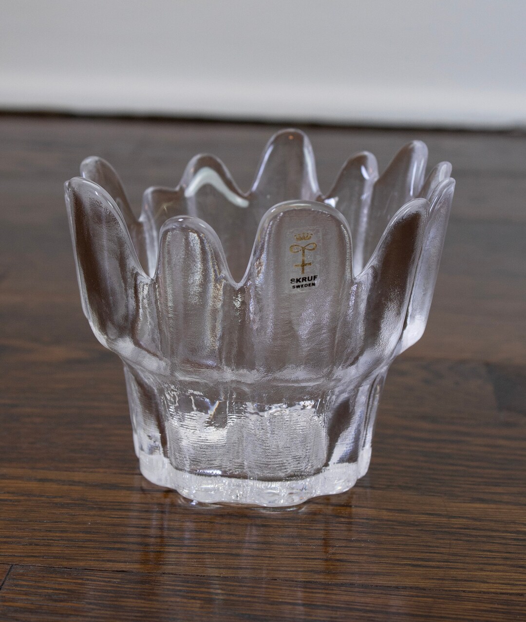 Vintage Skruf Swedish Icicle Clear Glass Lead Crystal Votive Candle ...