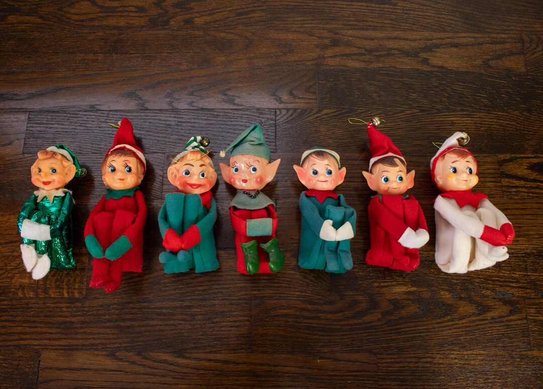 Vintage Christmas Knee-hugger Large Elf Pixie Ornaments - Etsy