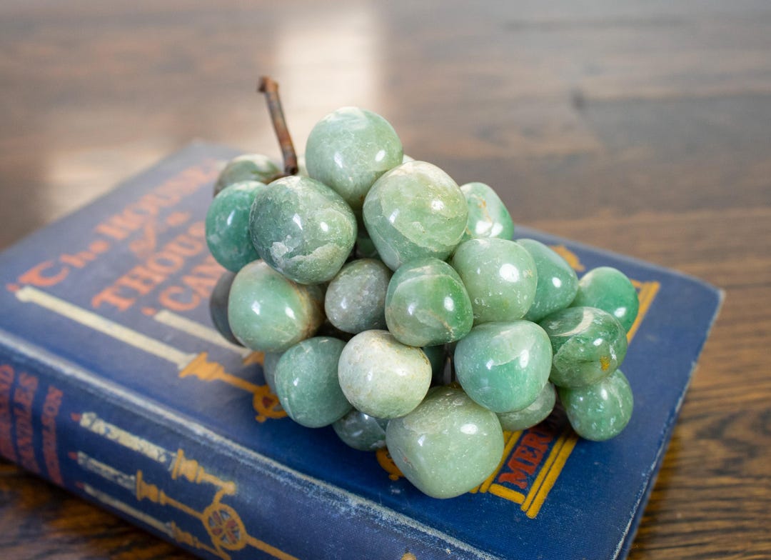 Vintage Jade Stone Small Cluster of Grapes - Etsy