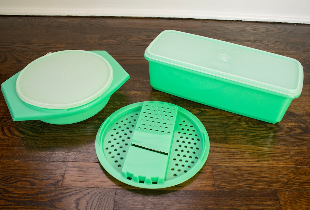 Vintage Jadeite Tupperware Grater Container 786-9 & Vegetable Celery ...