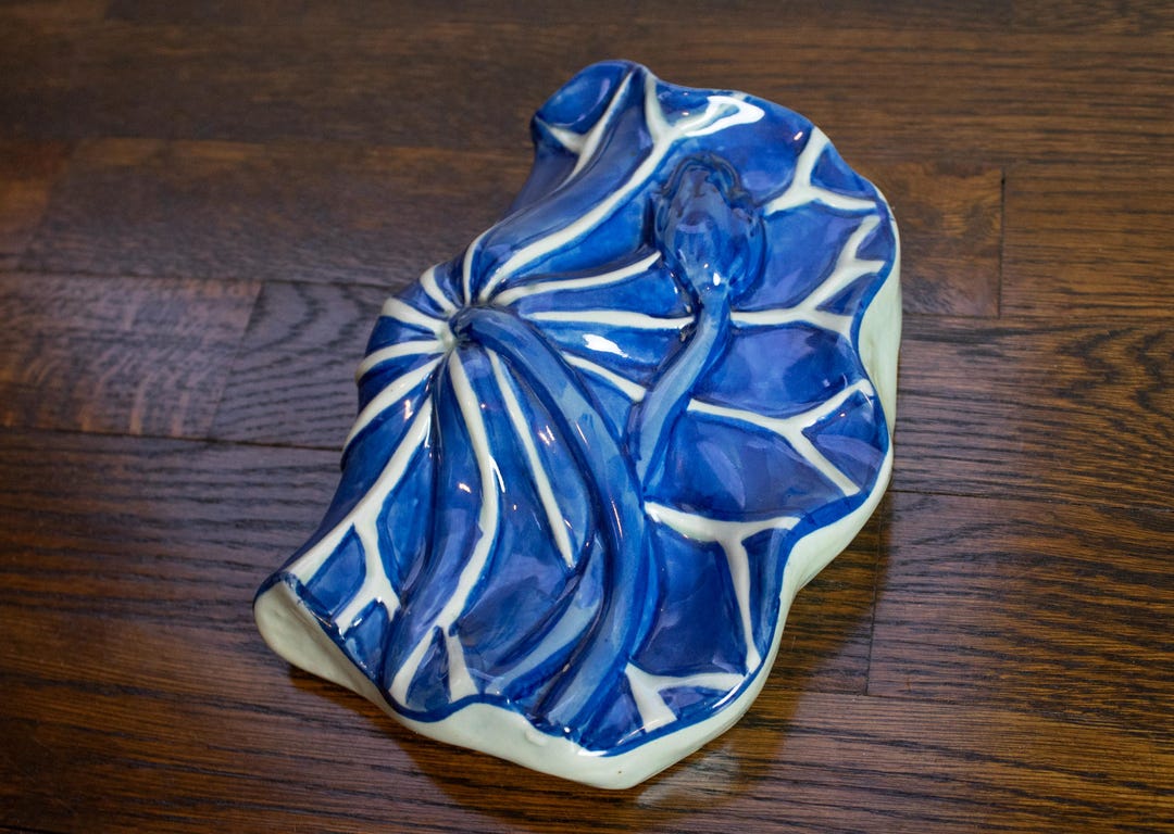 Vintage Blue Lotus Flower Wall Pocket Victoriaware Ironstone Wall ...