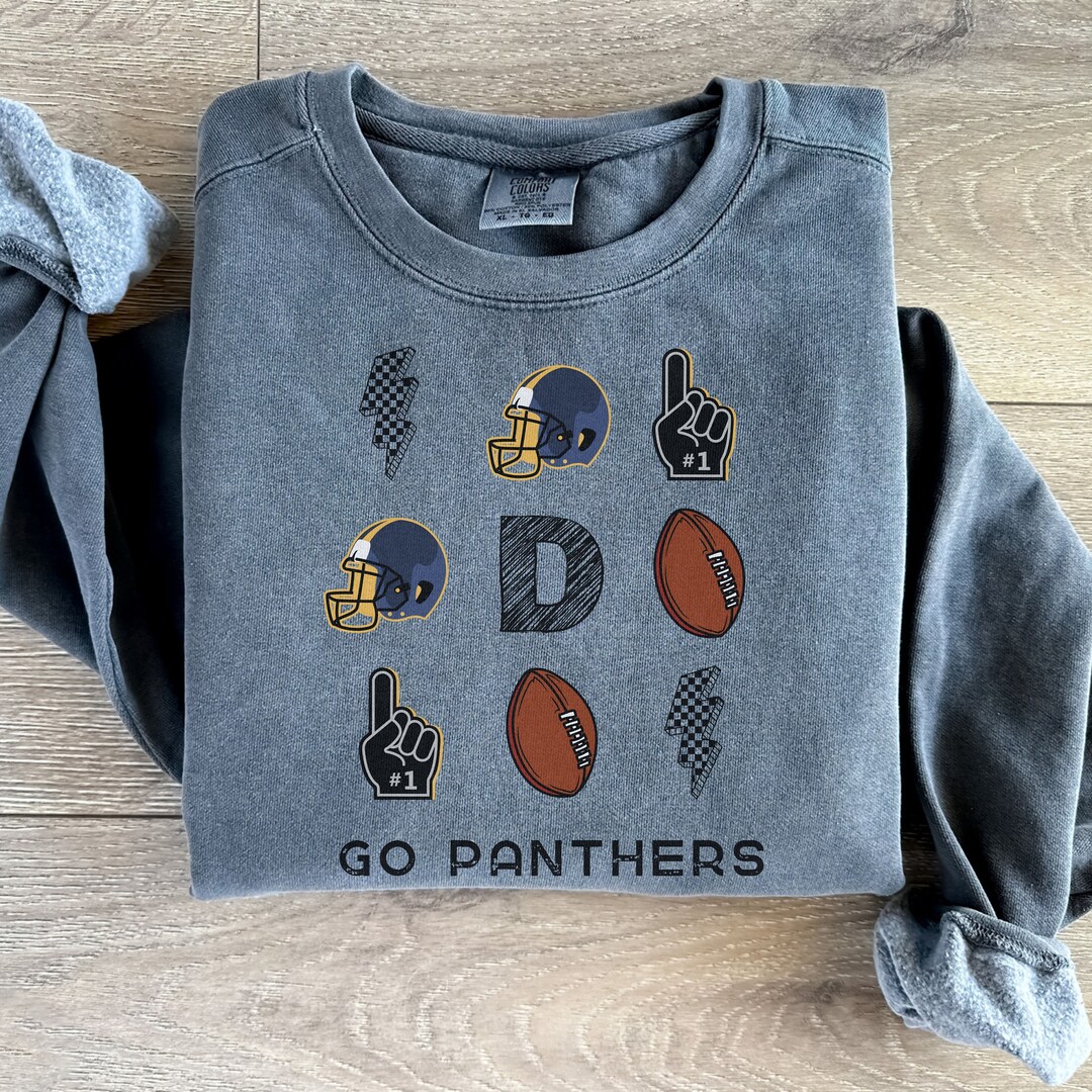 Comfort Colors Dewitt Go Panthers Checkered Football - Etsy