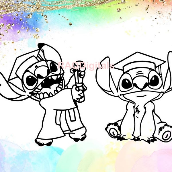 Stitch Graduation Png - Etsy