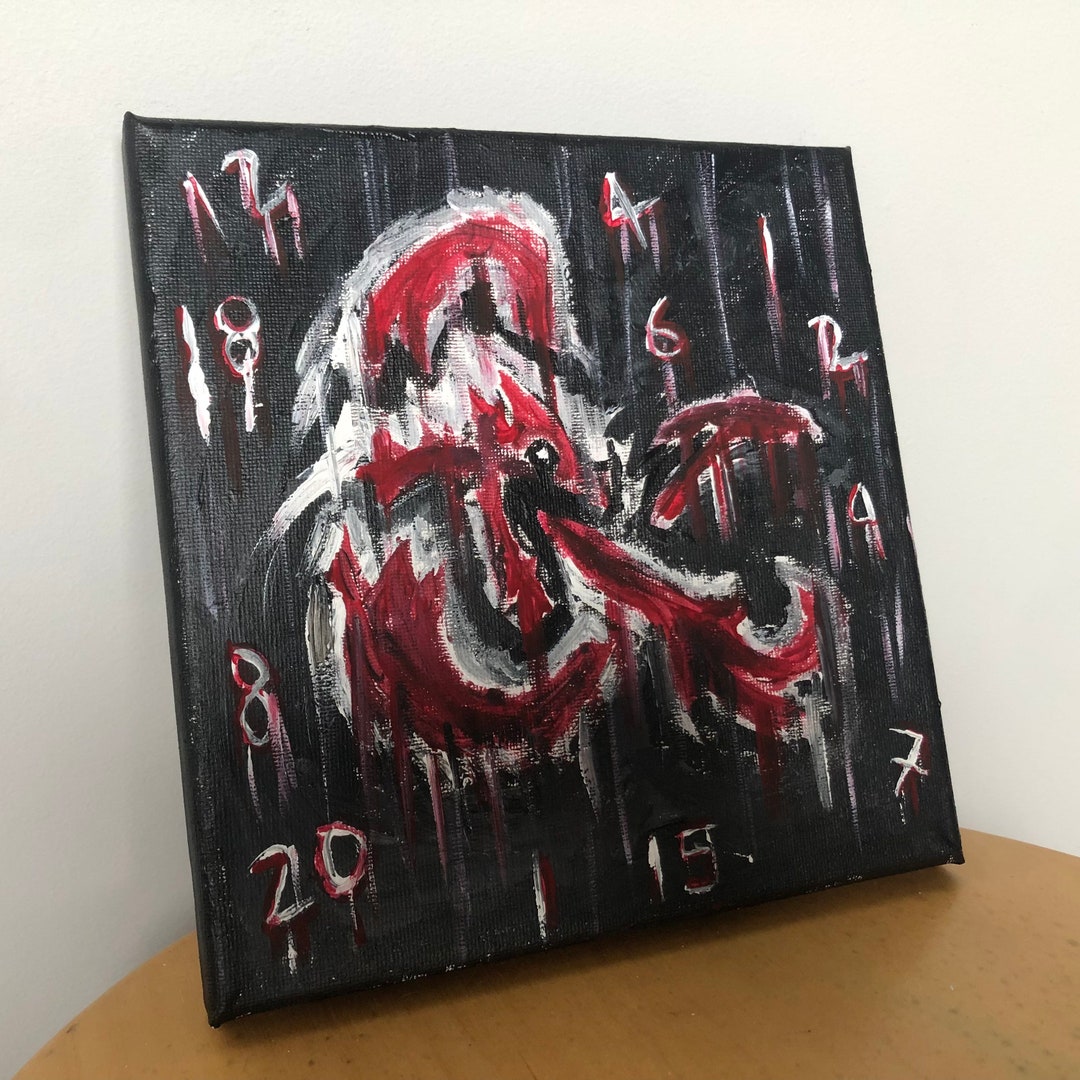 DND Themed Original Canvas Painting - Horror/gothic Art - 20cm X 20cm ...