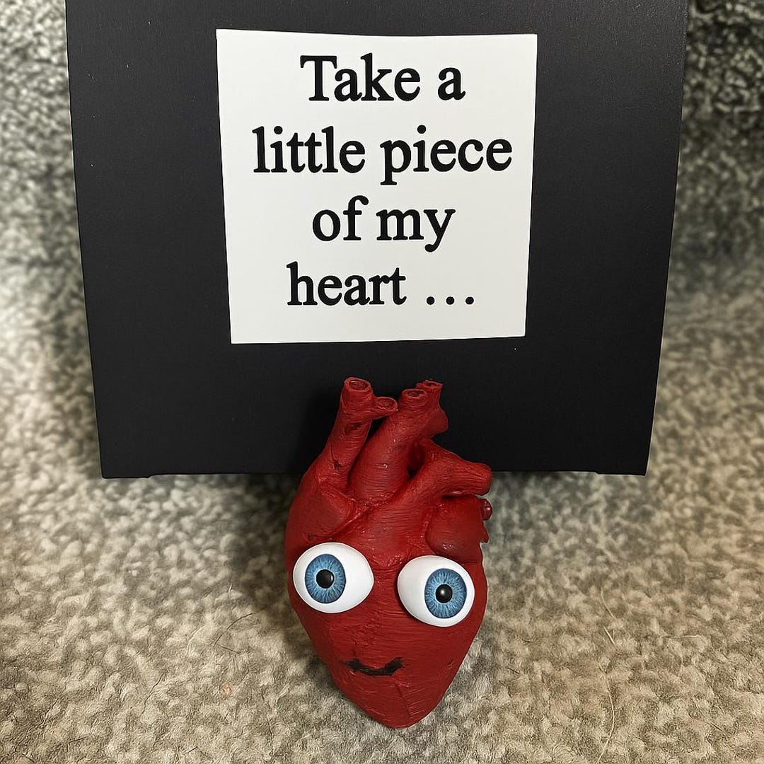 Funny Tiny Heart Pet Figure in Box With Message - Cute Desk Buddy ...
