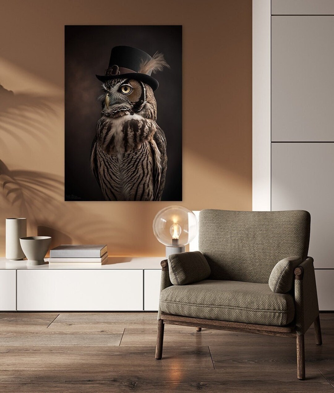 Classical Owl - Design of a Owl Wearing a Suit and Top Hat - Bird ...