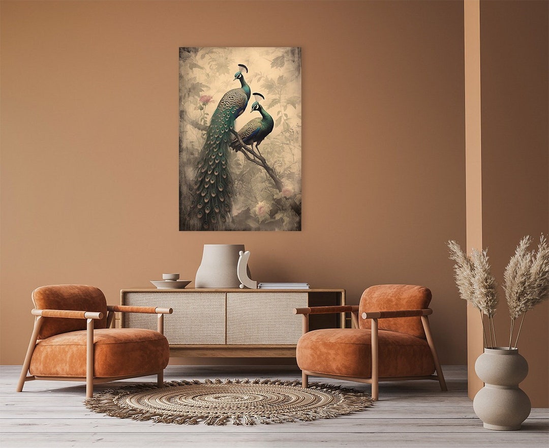 Peacocks Vintage #2 - Design of a Two Peacocks in a Vintage Style ...