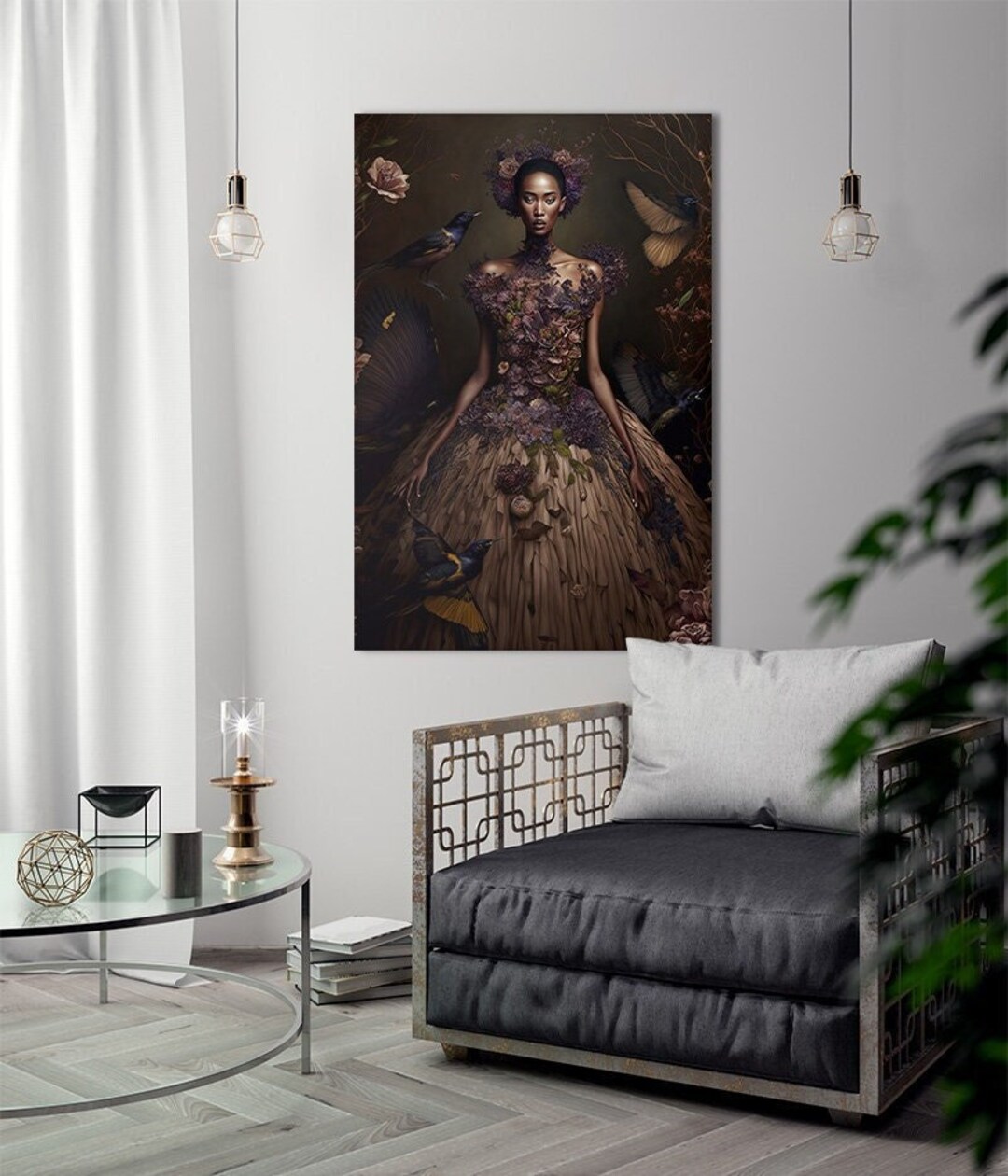 Botanical Woman #6 - Design of a Beautiful Woman Surrounded by Flowers ...