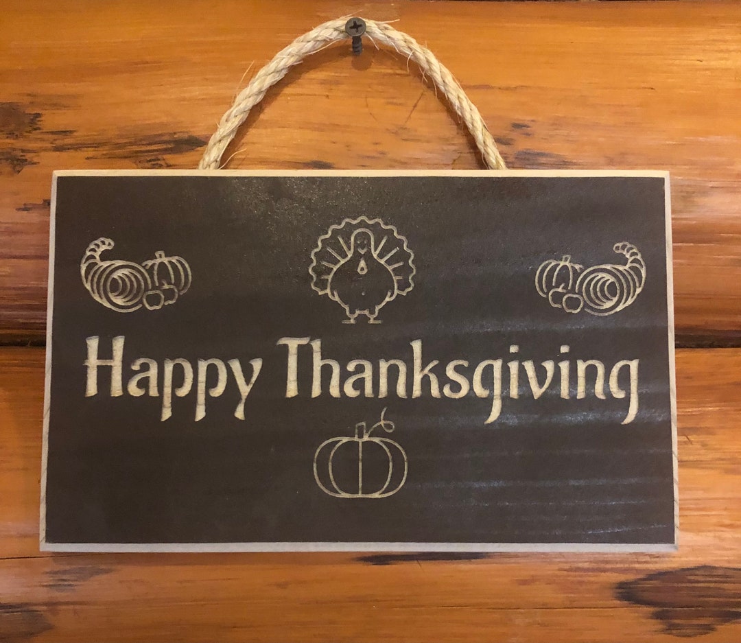 Happy Thanksgiving Wooden Sign - Etsy