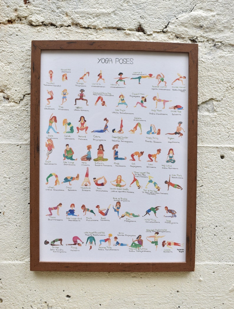 Yoga Poses Print ~ A3 Recycled Paper - Etsy