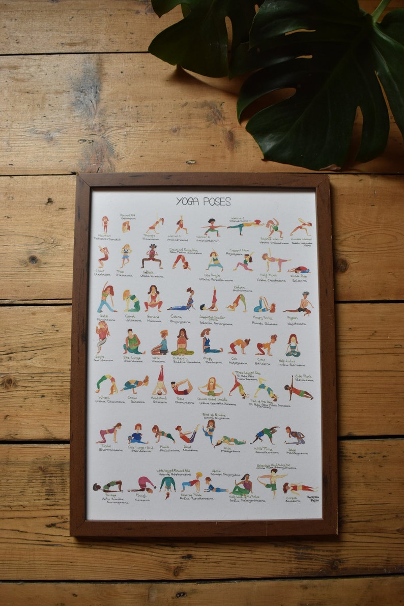 Yoga Poses Print A3 Recycled Paper - Etsy