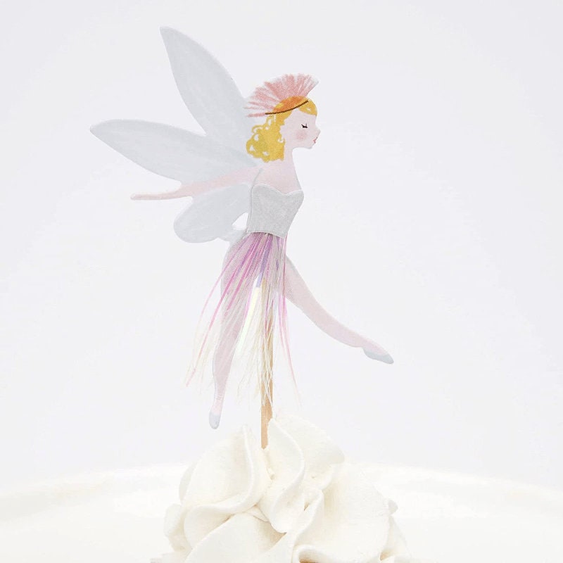 Glitter Cupcake Toppers Fairy Cake Toppers Girls Fairy Birthday Party ...