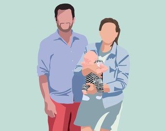 Custom Color Block Portraits PRINT - Etsy