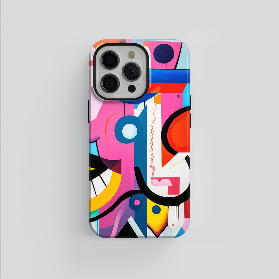 Abstract Pop Art Phone Case: Tough, Colorful Doodles - Etsy UK