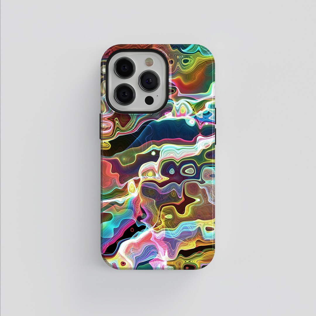 Abstract Rainbow Topographic Map Phone Case - Etsy