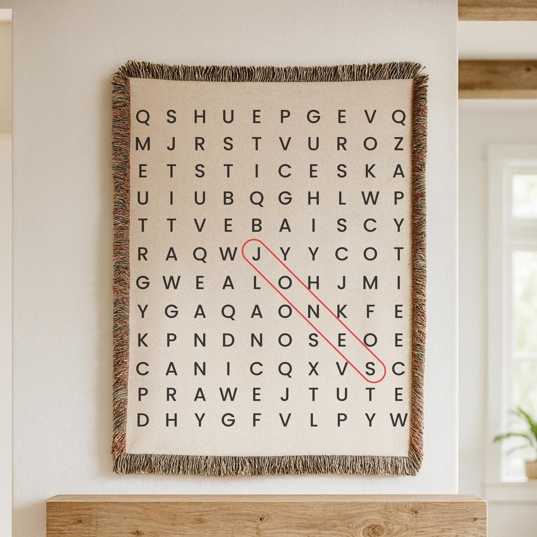 Custom Family Blanket. Word Search Name Blanket. Christmas Gift for ...