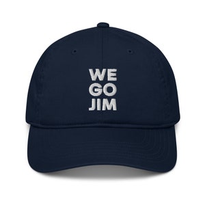 Baseball Cap we GO Jim Embroidered Design, Organic Cotton, Minimalist ...